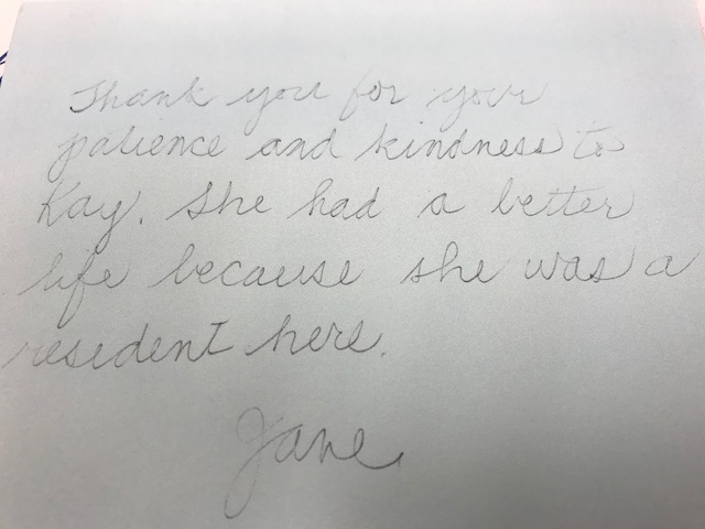 Resident Testimonials & Notes of Thanks | Retirement Concepts